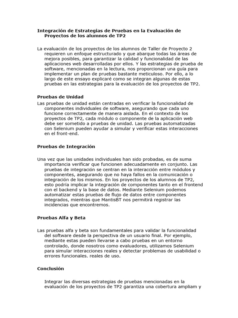 Ensayo PC02 | PDF | Software | Evaluación