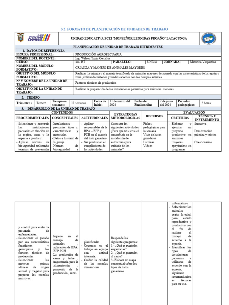 Crianza y Manejo de Animales Mayores | PDF | Evaluación Crianza y Manejo de Animales Mayores | PDF | Evaluación