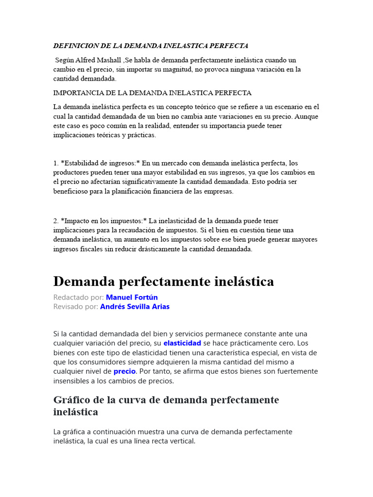 TEORIA DE LA DEMANDA INELASTICA | Descargar gratis PDF | Elasticidad ...