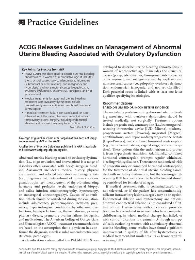 Practice Guidelines | PDF | Mammal Female Reproductive System ...