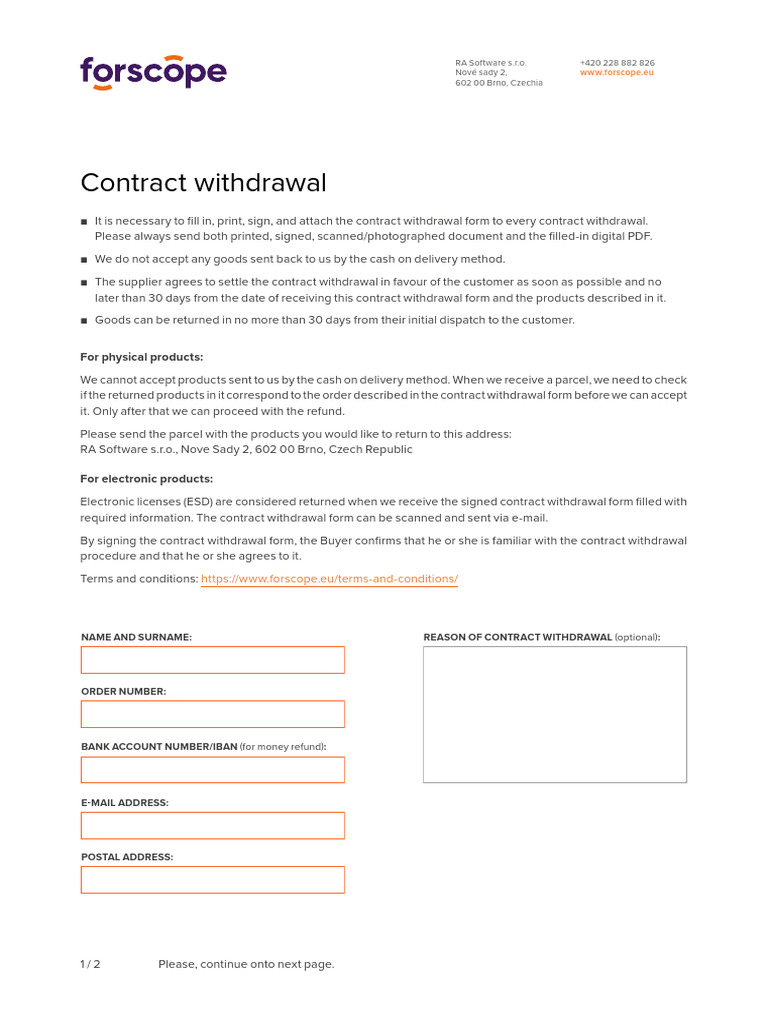 Contract Withdrawal | PDF | Breach Of Contract