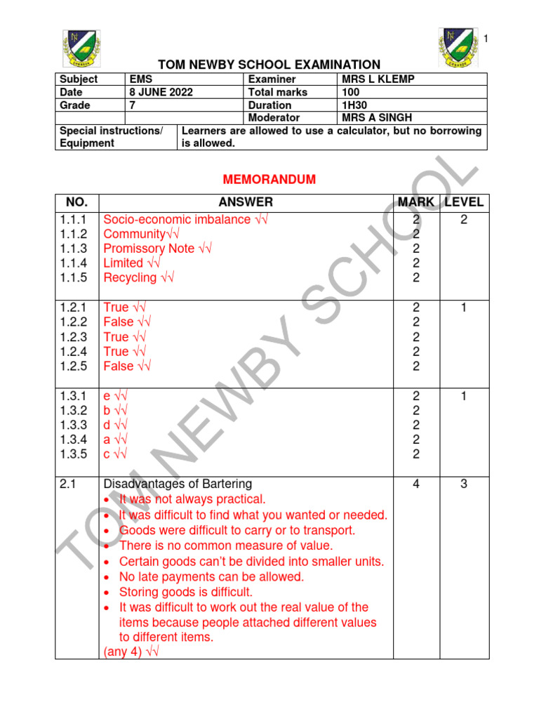 Grade 7 EMS Memo June 2022 | PDF | Cost Of Living | Income