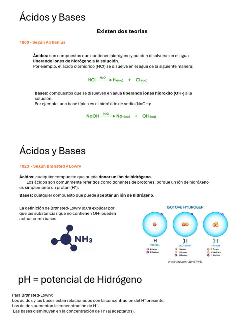 Teorías de Ácidos y Bases en Química | PDF | Ácido | Sustancias químicas