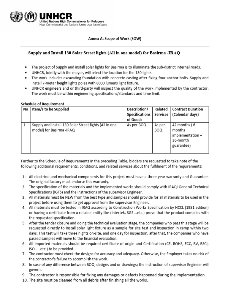 Annex a - Scope of Work and Drawings | Download Free PDF | Specification (Technical Standard ...