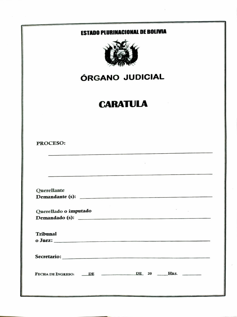 caratula organo judicial | PDF