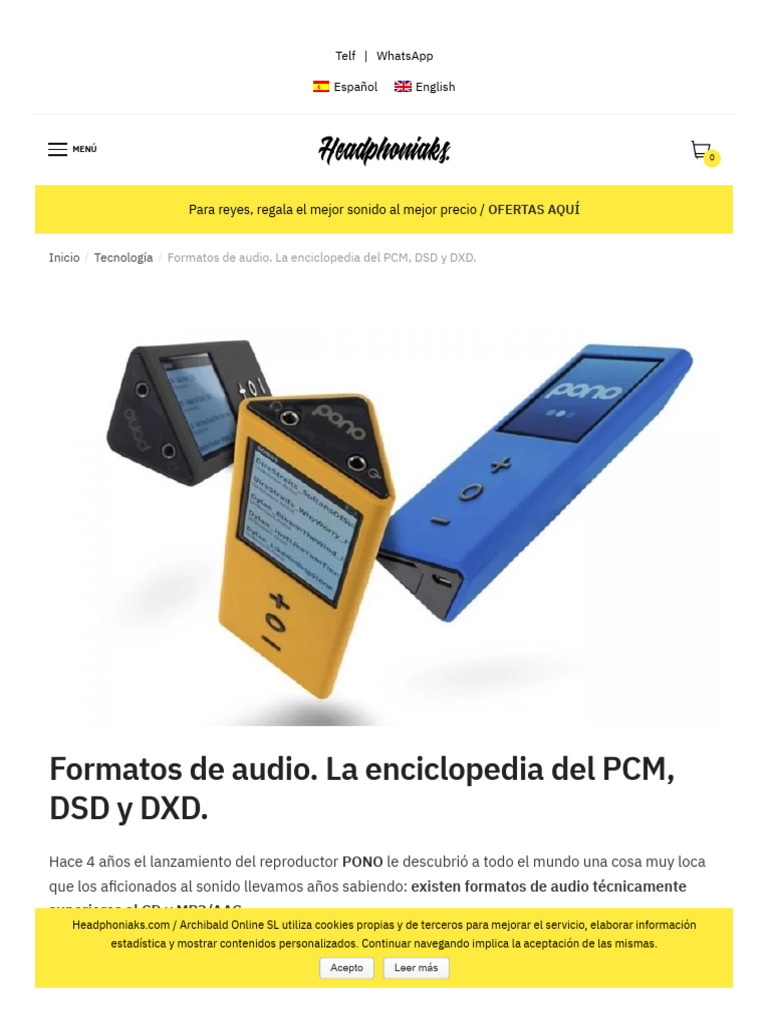 Formatos de Audio PCM DSD DXD | Descargar gratis PDF | Muestreo (procesamiento de señal) | Disco ...