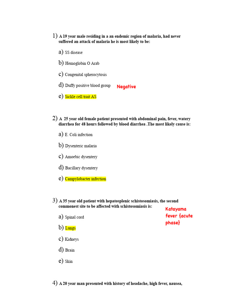 Infectious MCQs | PDF | Causes Of Death | Diseases And Disorders
