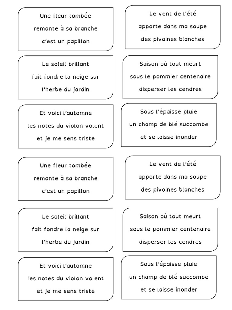 Fiche Haikus Saisons | PDF