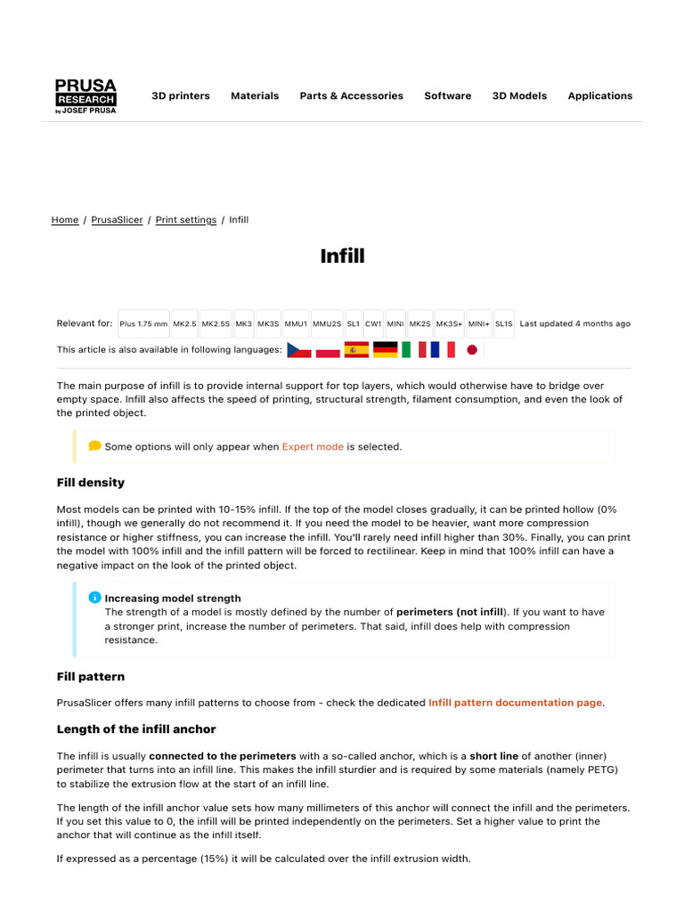 PrusaSlicer Infill Patterns Guide | PDF | Extrusion
