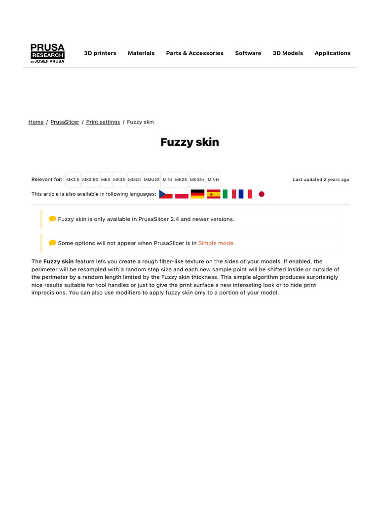 Fuzzy Skin - Prusa Knowledge Base | Download Free PDF | Skin | Computing