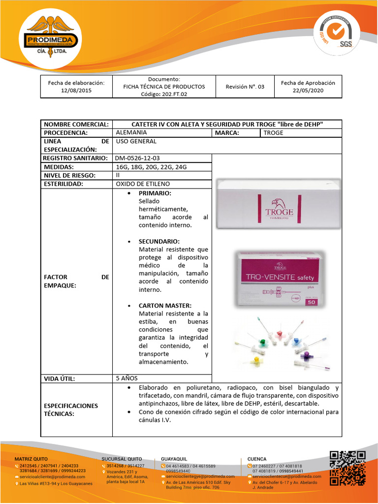 8 FT Cateter Con Aleta 20G | PDF | Terapia intravenosa