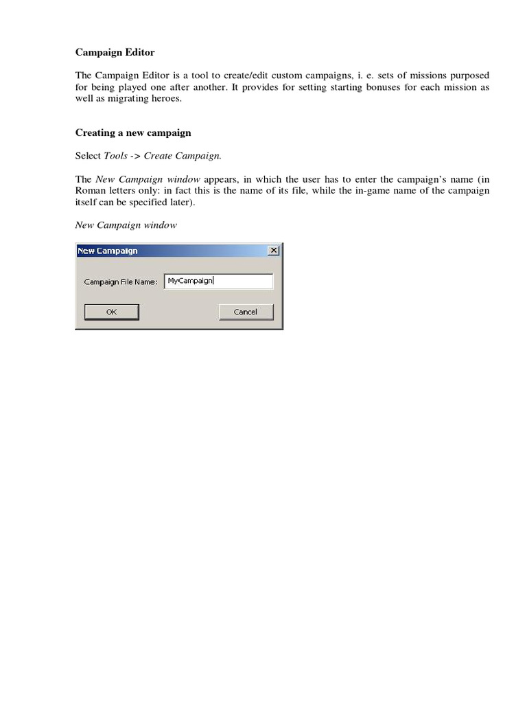 HOMM5 Users Campaign Editor | PDF