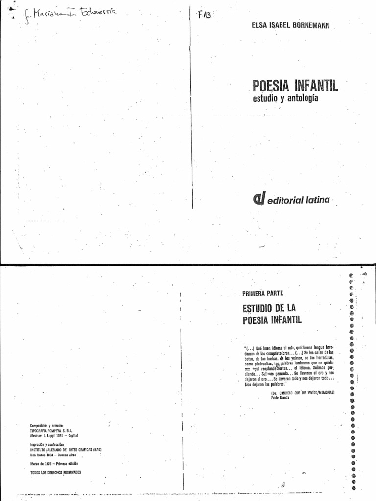Poesia Infantil Elsa Bornemann | PDF