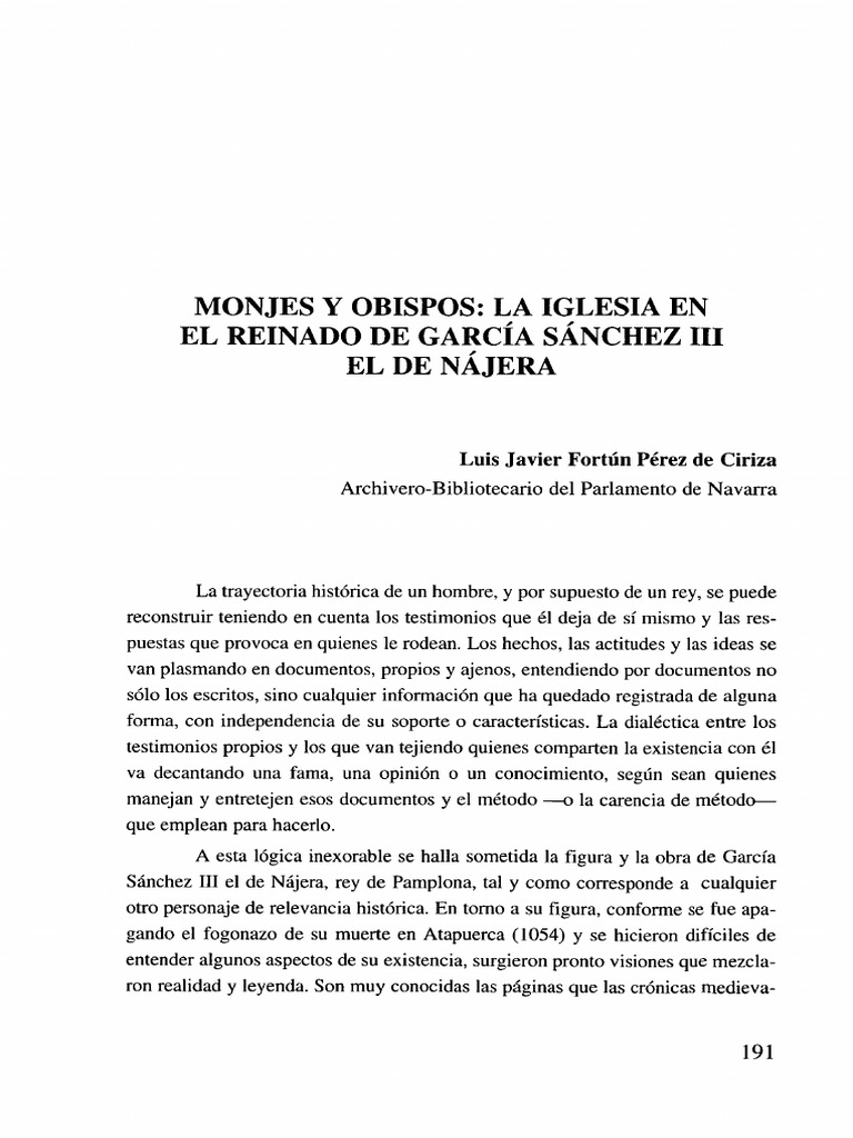 La Iglesia en El Reinado de Garcia Sanchez III | PDF | Ciencias ...