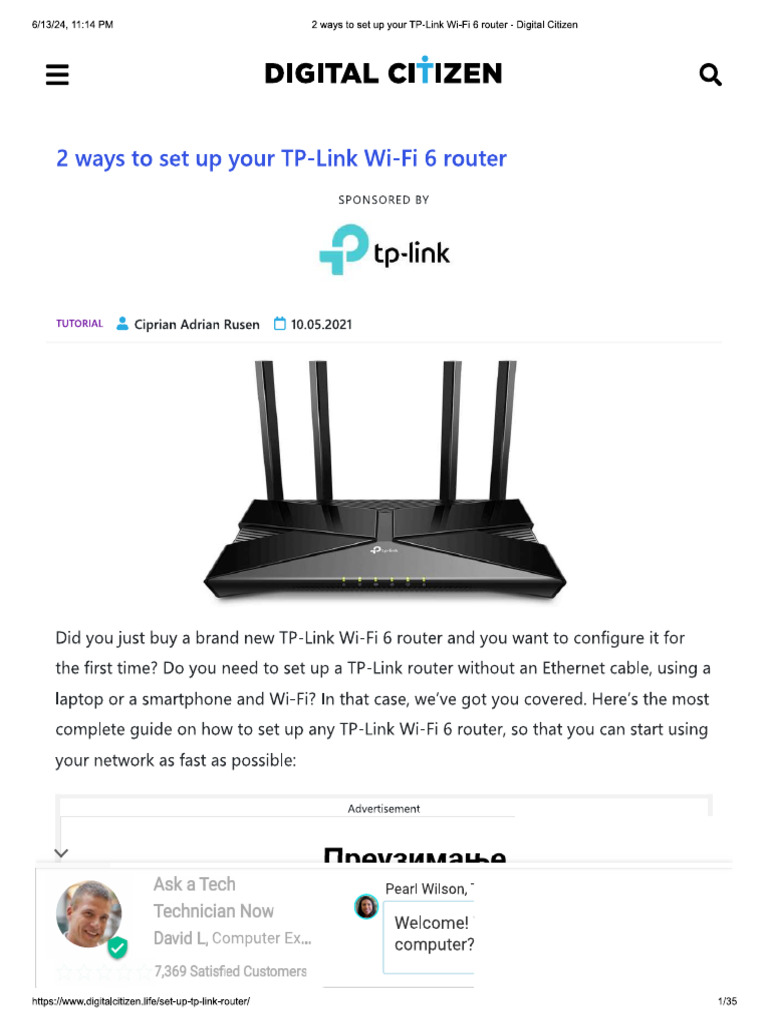 2 Ways To Set Up Your TP-Link Wi-Fi 6 Router | PDF