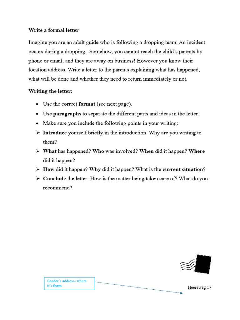 Write a formal letter | PDF
