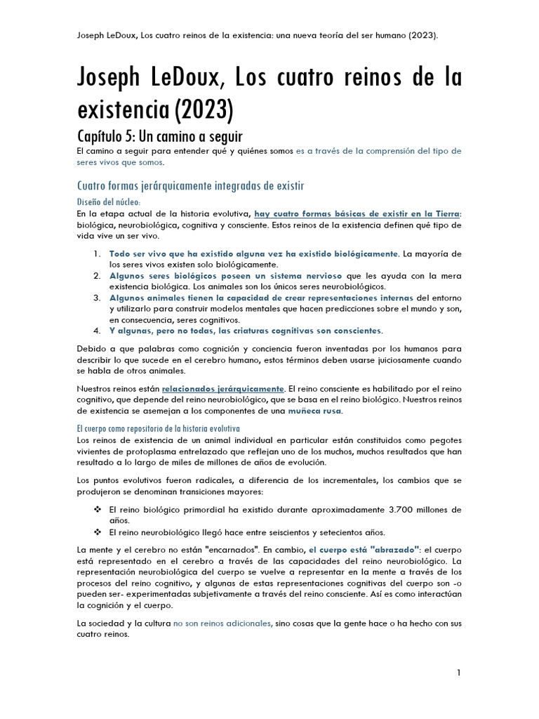 Joseph LeDoux | Descargar gratis PDF | Sistema nervioso | Cerebro