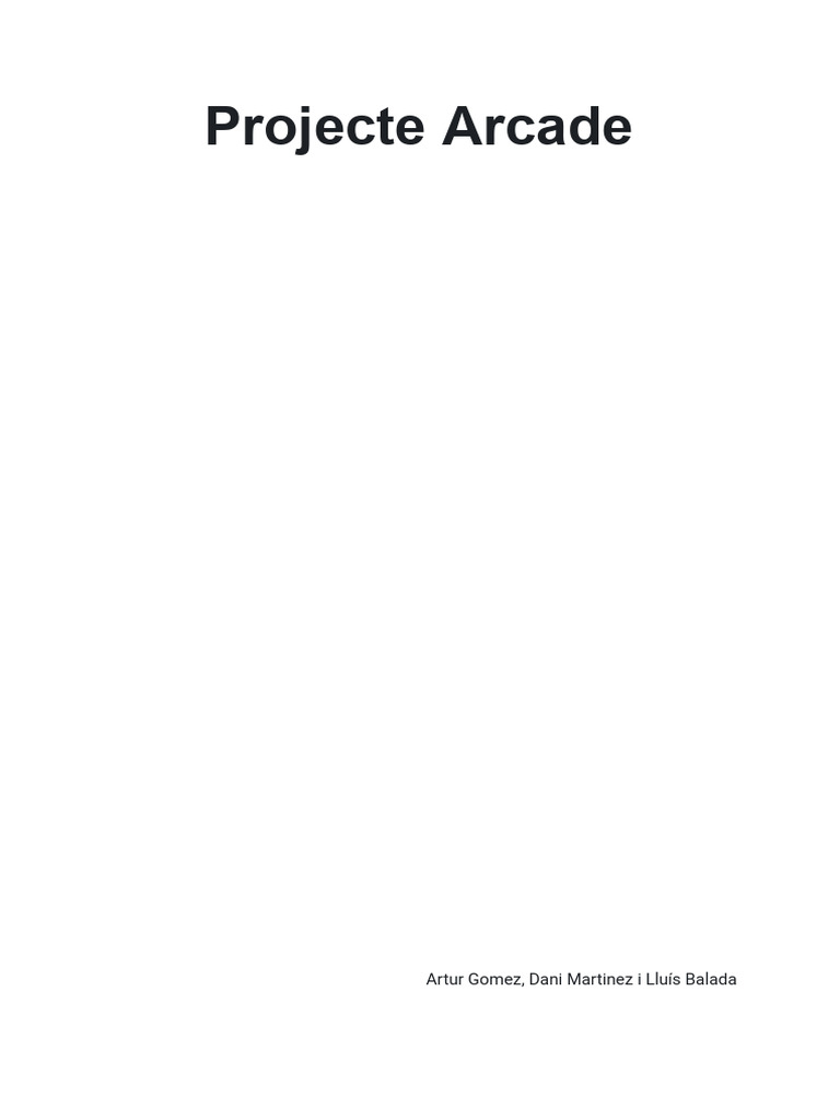 Projecte ARCADE | PDF