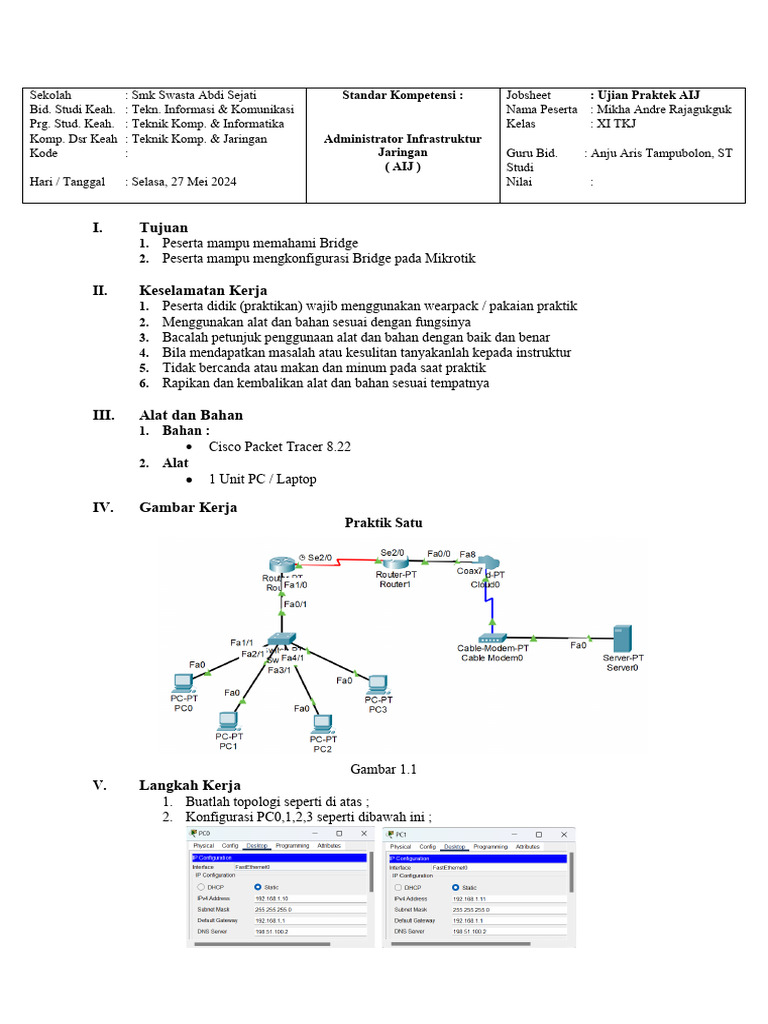 Latihan Praktek Aij 1 | PDF
