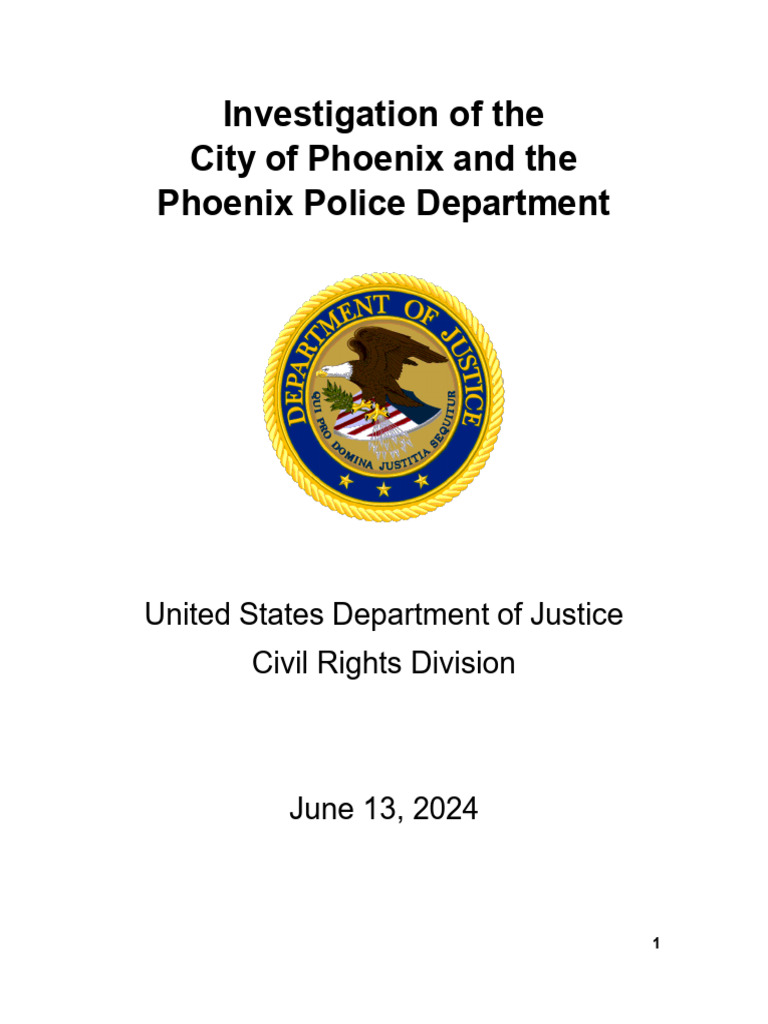 DOJ Phoenix PD Findings Report | PDF | Graham V. Connor | Deadly Force