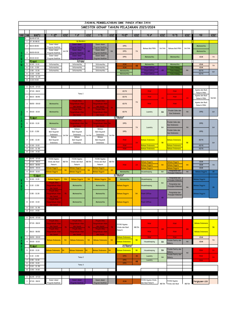 Jadwal gENAP 2023-2024 | PDF