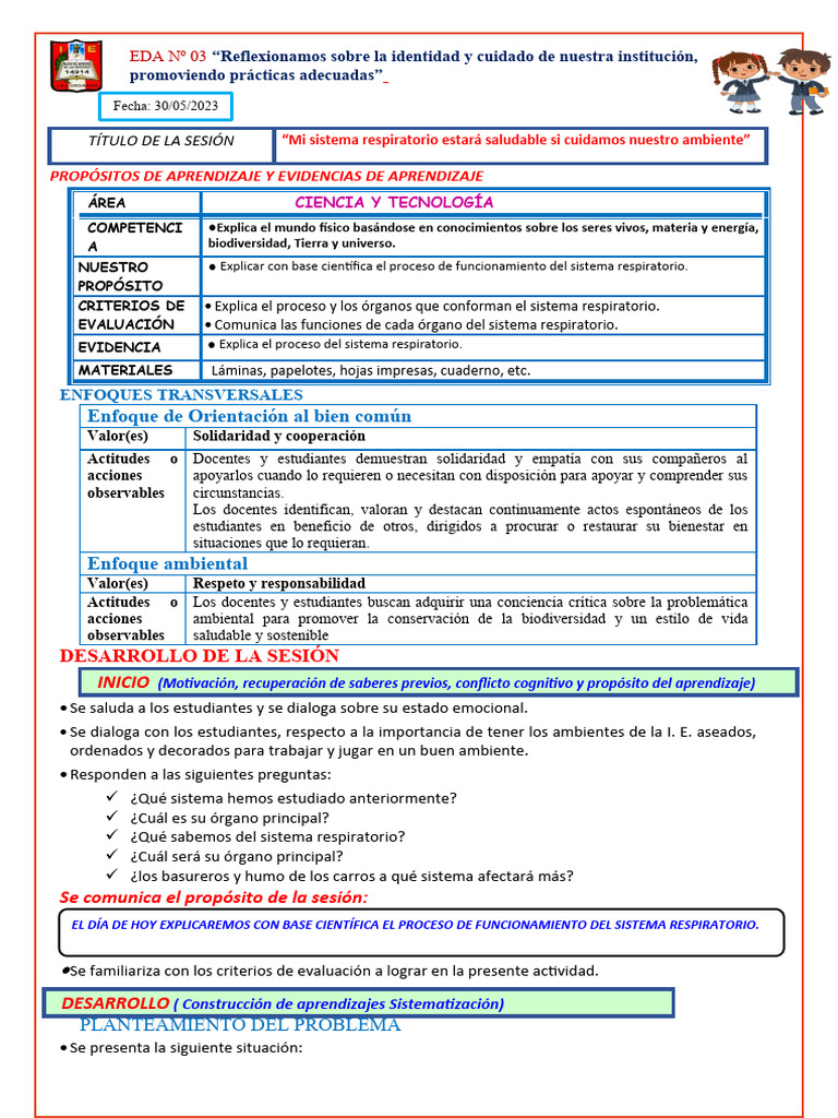 CIENCIA Y TEC. 30-05-24 Sistema Respiratorio - Parte 1 | PDF | Pulmón ...