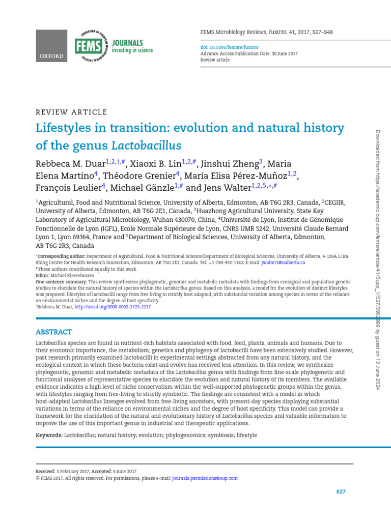 1 Lifestyles in Transition, Evolution and Natural History of Genus ...