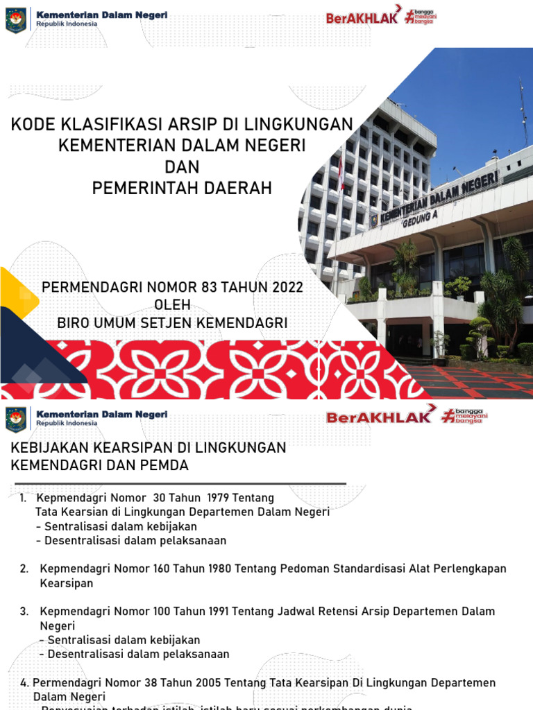 Kode Klasifikasi Arsip Di Lingkungan Kemendagri Dan Pemda | PDF ...