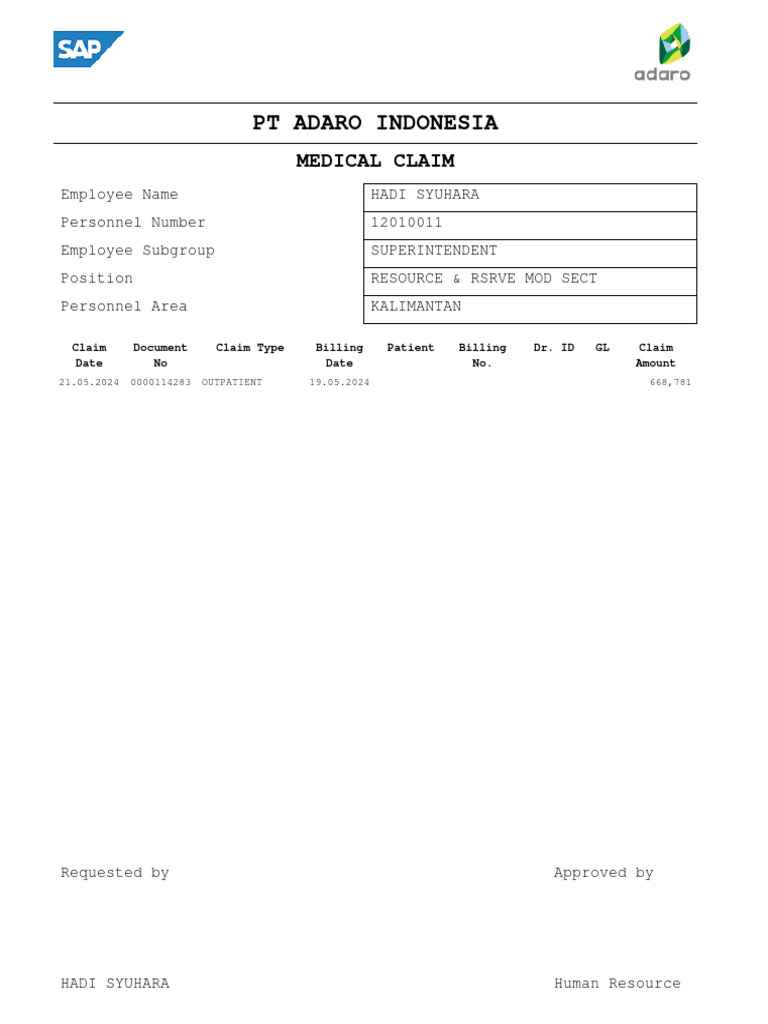 Medical Claim Summary | PDF