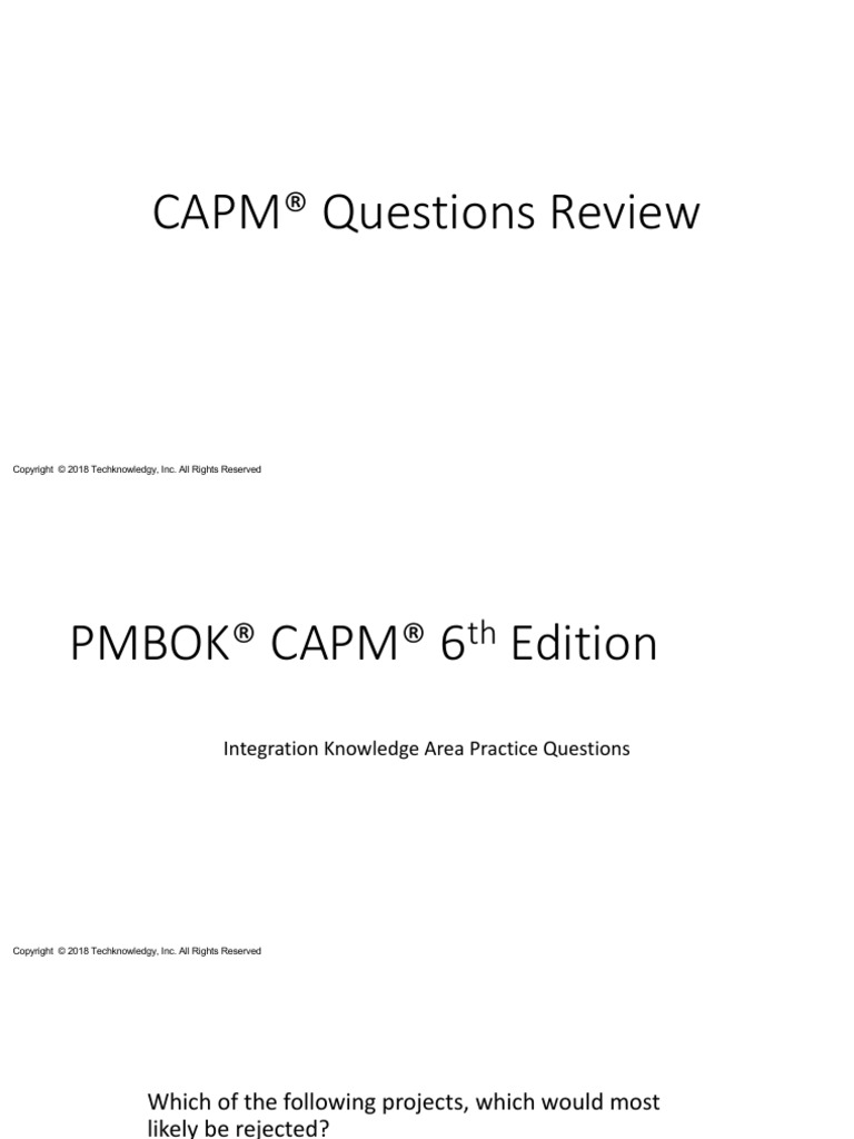 Capm Questions Review | Download Free PDF | Business