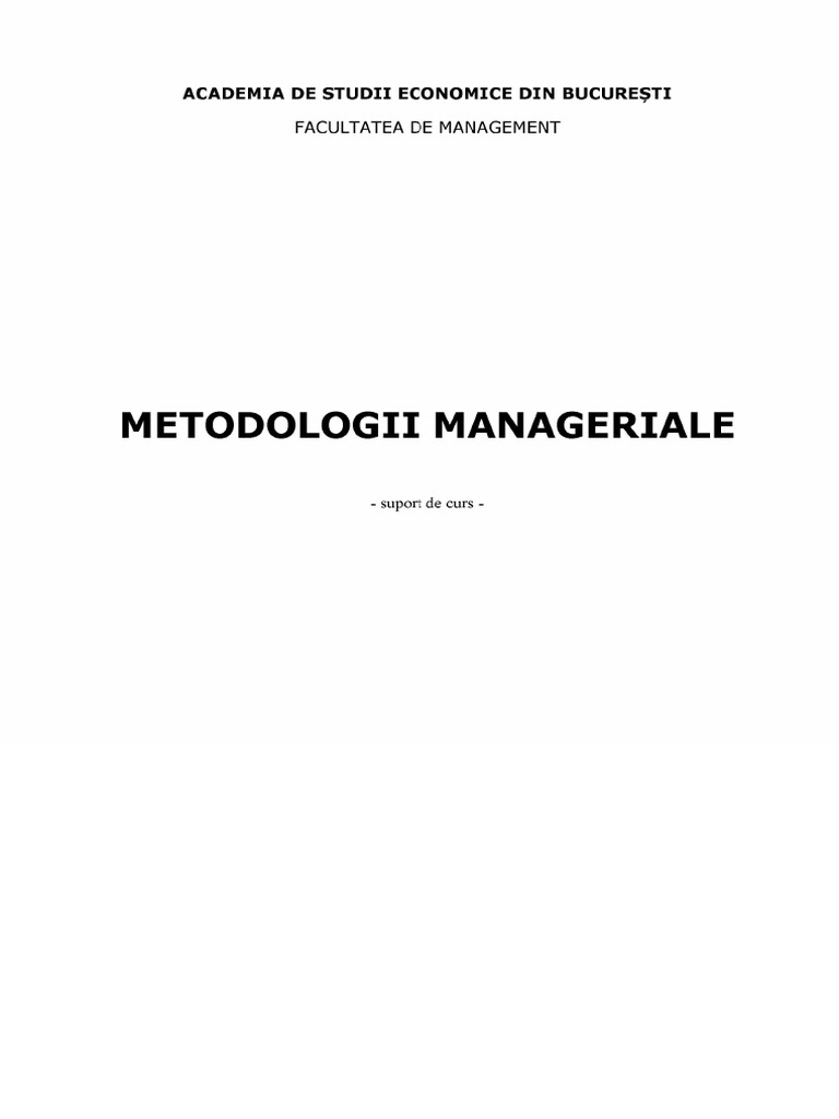 MM - Capitolul 4 - Aplicarea Unor Sisteme, Metode Și Tehnici de Management. | PDF