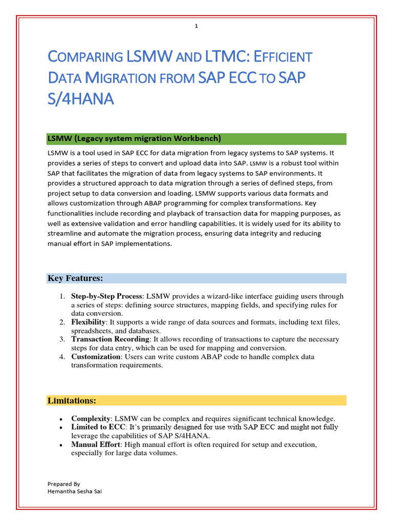 Comparing SAP Data Migration Tools - LSMW vs. LTMC | PDF | Usability | Database Transaction