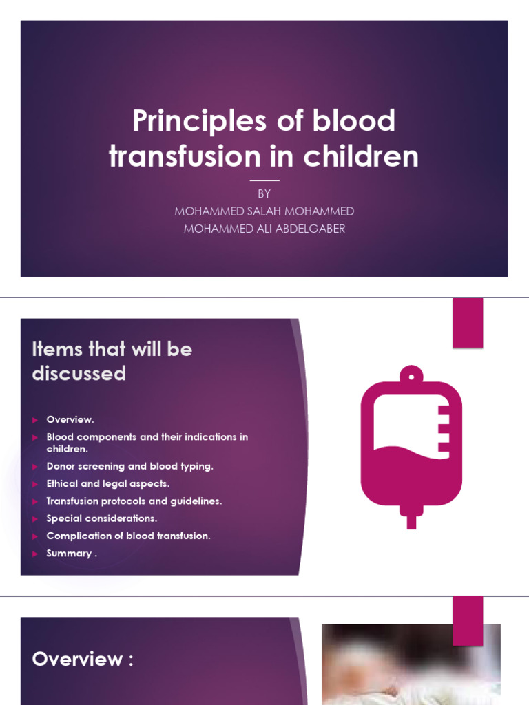 Principles of Blood Transfusion in Children | PDF | Blood Transfusion ...