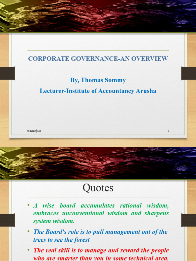 Corporate Governance Guide | PDF | Corporate Governance | Governance