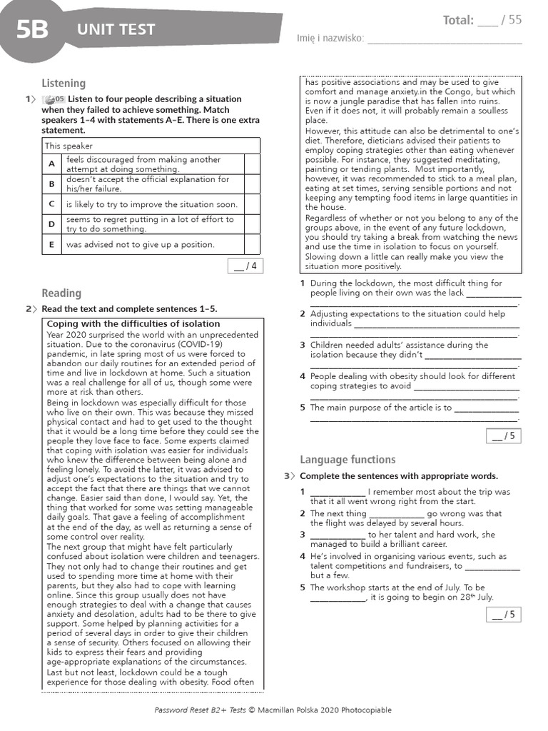 Password Reset B2 Plus UT U-5B | PDF | Linguistics
