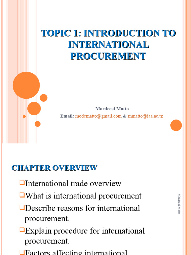 Topic 1-Introduction To International Procurement | PDF | Procurement ... Topic 1-Introduction To International Procurement | PDF | Procurement ...