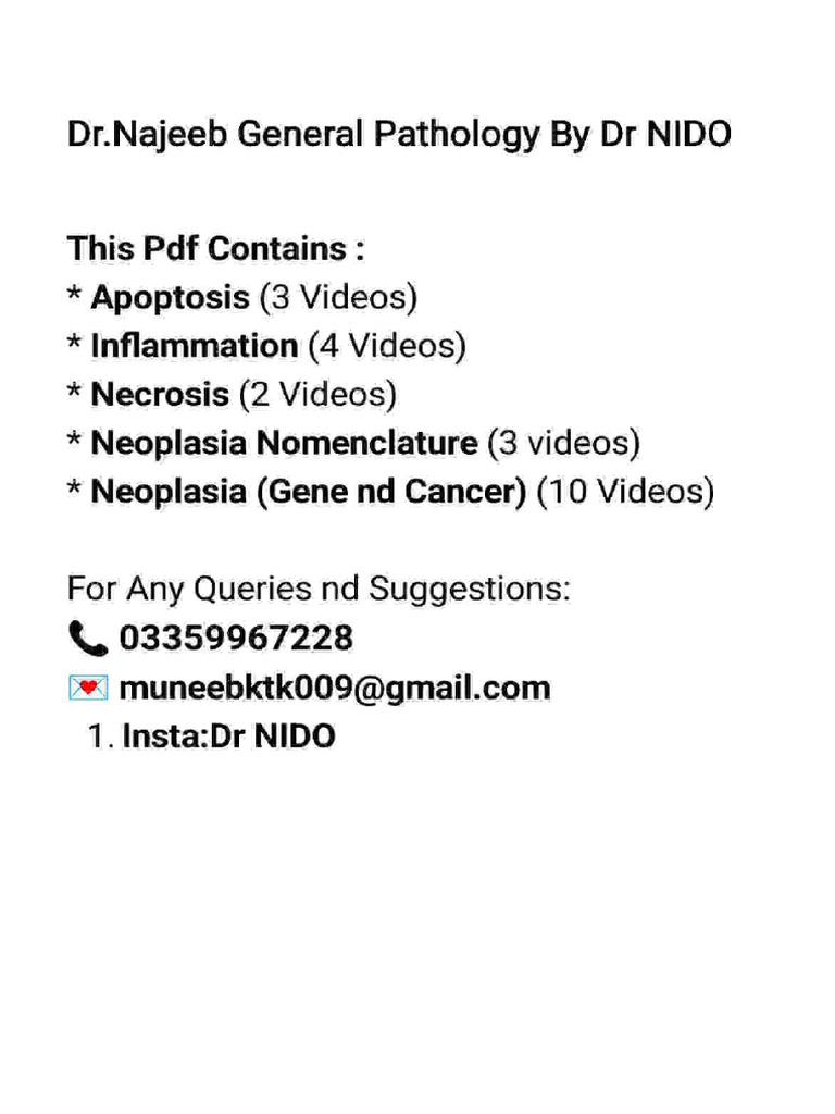 DR - Nido General Patho DR Najeeb | PDF