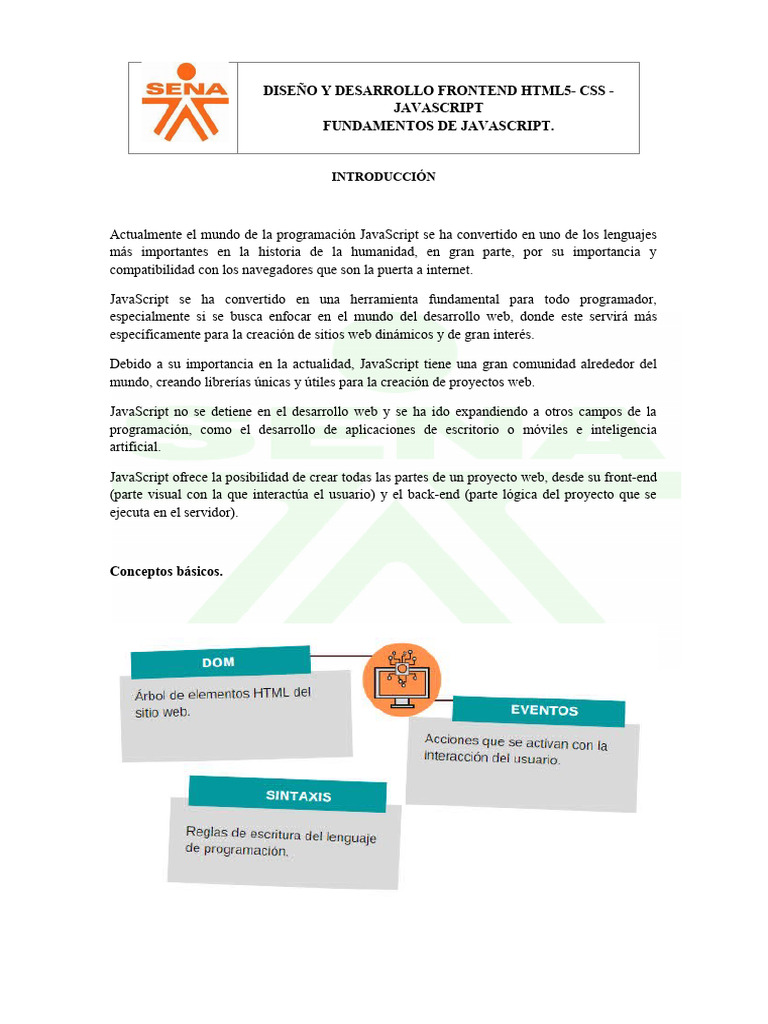 INTRODUCCIÓN | PDF | Script Java | Modelo de objeto de documento