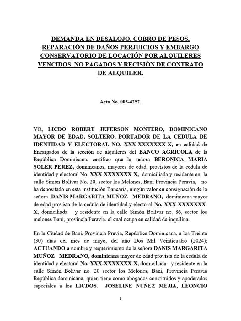 Demanda por falta de pagó | PDF | Constitución | Debido al proceso