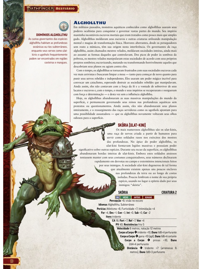 Alghollthu Pathfinder 2e Bestiário 1 | PDF | Escravidão