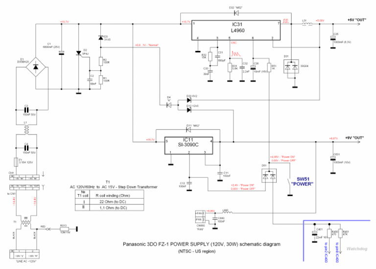 Panasonic fz-1 - NTSC Us Power Supply Schematic | PDF