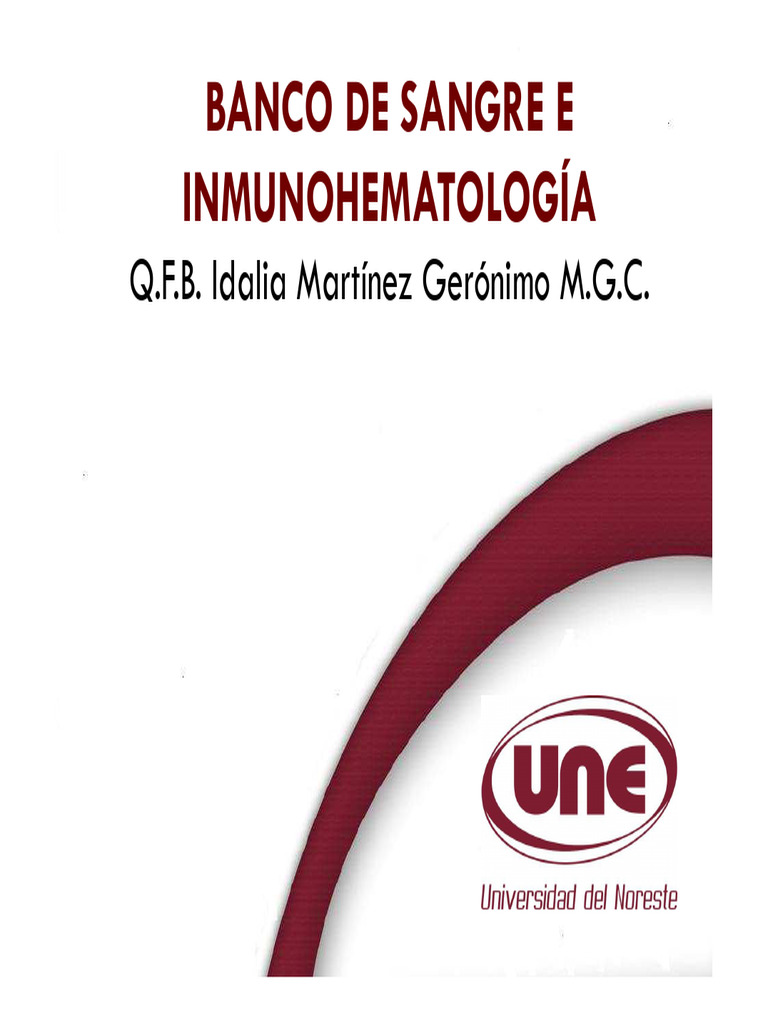Inmunohematología y Banco de Sangre | PDF | Tipo de sangre | Sangre