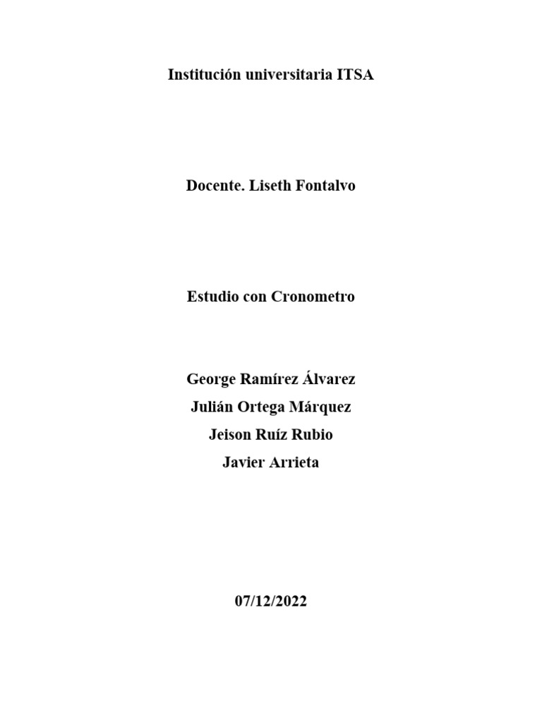 Estudio Con Cronometro Pdf