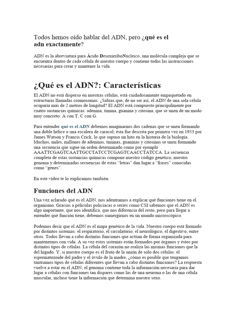 El ADN | PDF | Adn | Cromatina