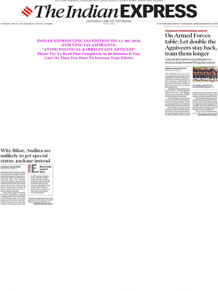 Indian Express UPSC IAS 13 - 06 | PDF