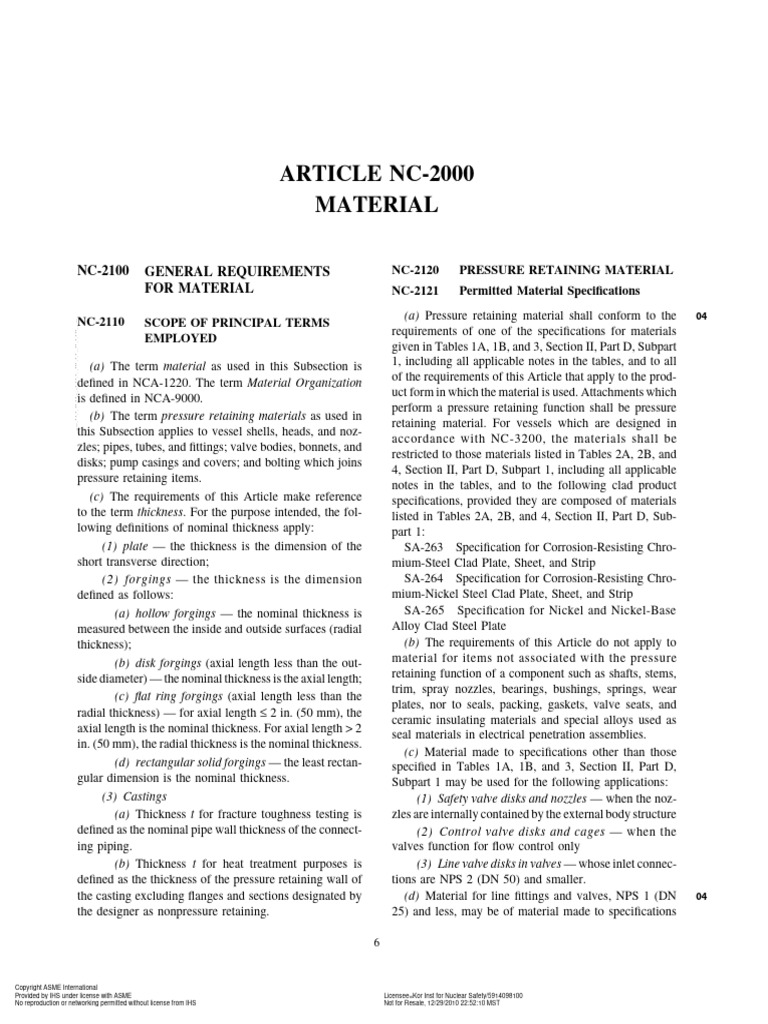 Asme Sec III d1 Nc-2000 | PDF | Heat Treating | Pipe (Fluid Conveyance)