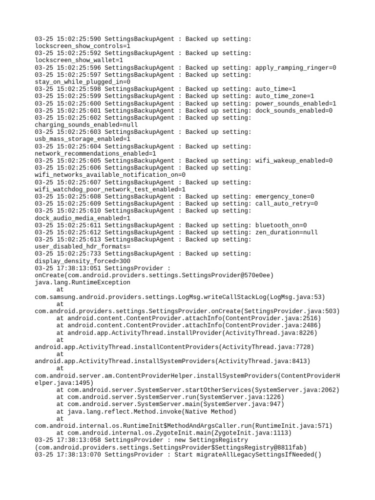 Settings Provider | PDF | Java (Programming Language) | Software