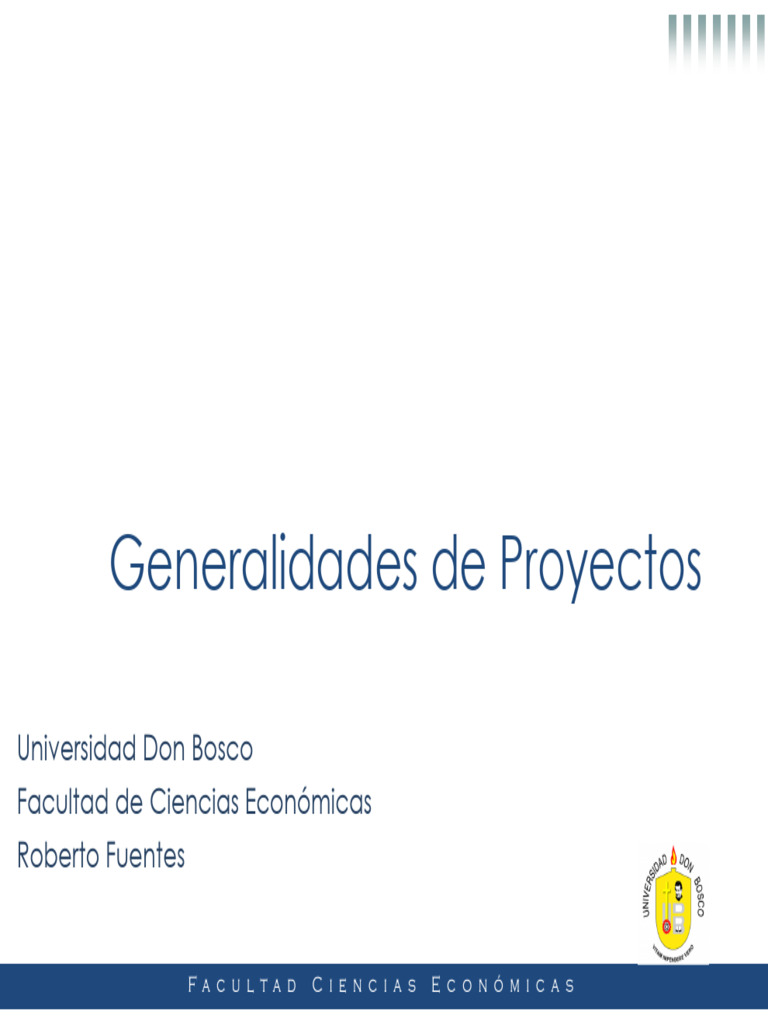 01 Generalidades de Proyectos | PDF | Planificación | Economias