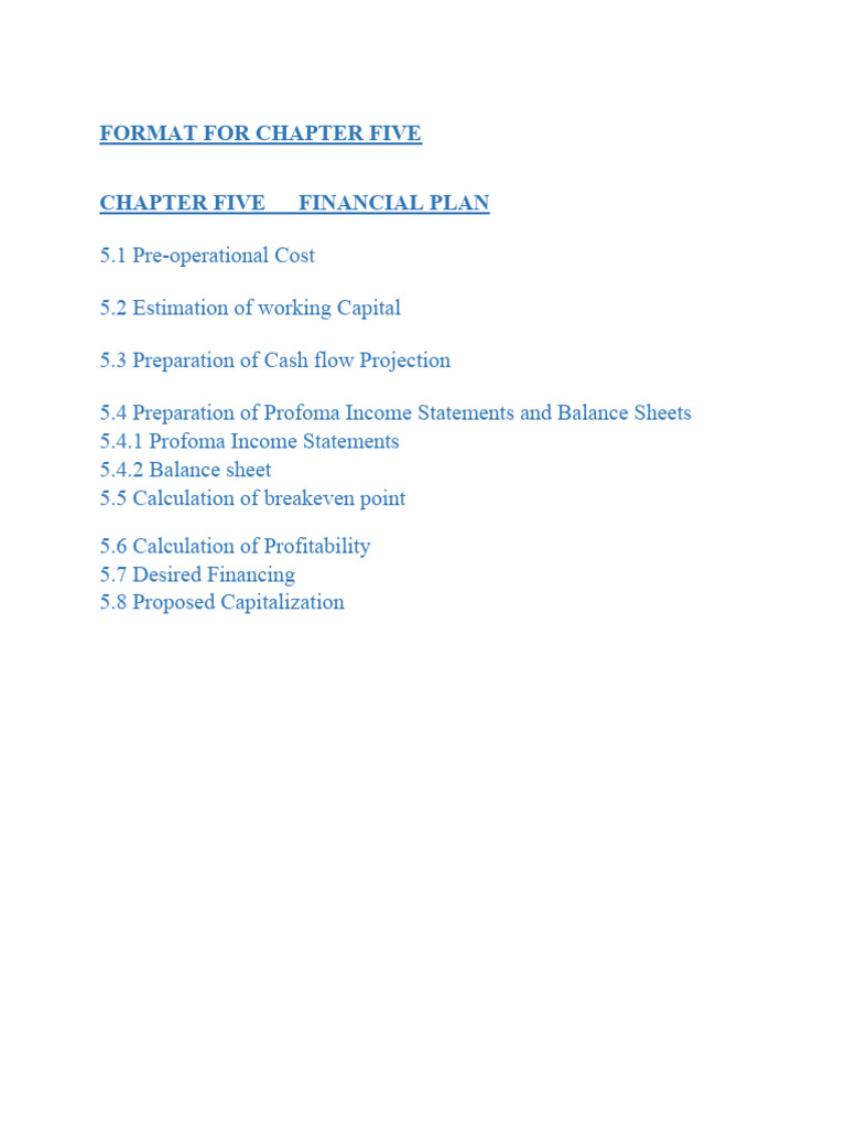Chapter Five Format and Example | Download Free PDF | Working Capital ...