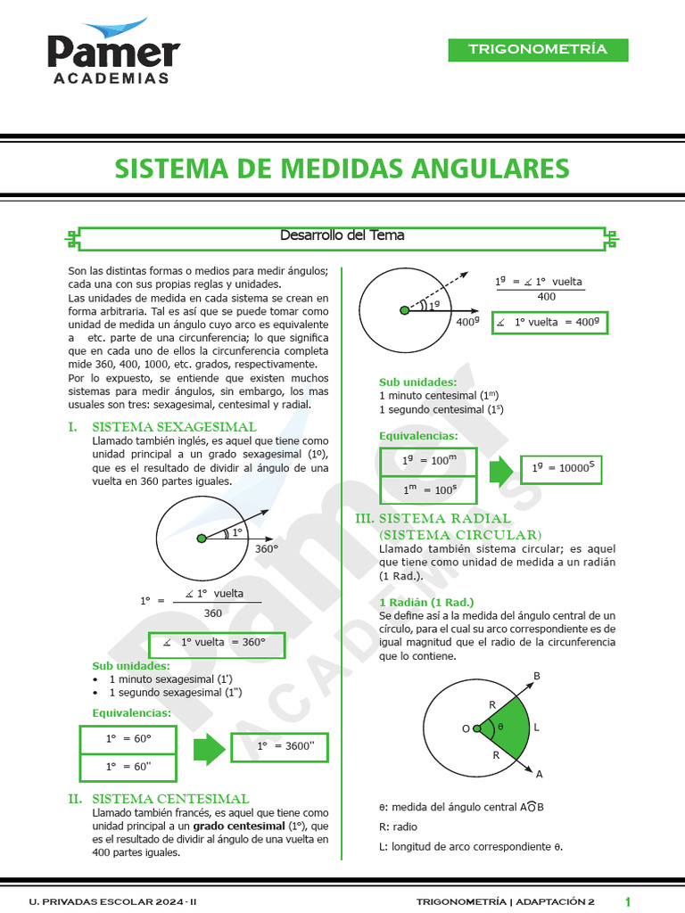 Trigonometria - Adap 2 | PDF | Ángulo | Pi